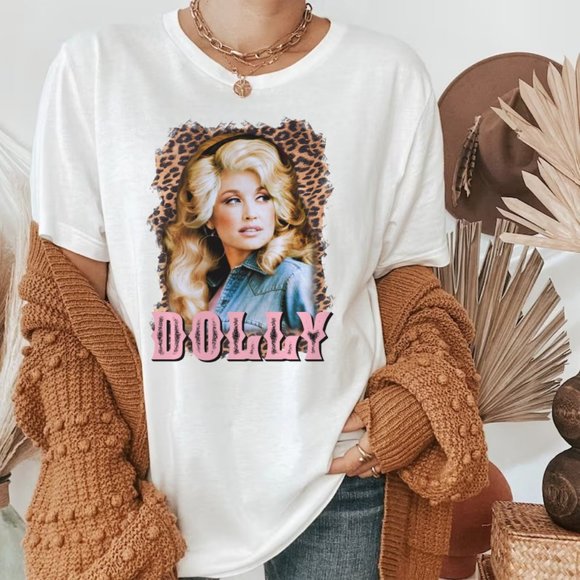 Shirts | Dolly Parton Graphic Design Tshirt White Cotton Tee Leopar ...